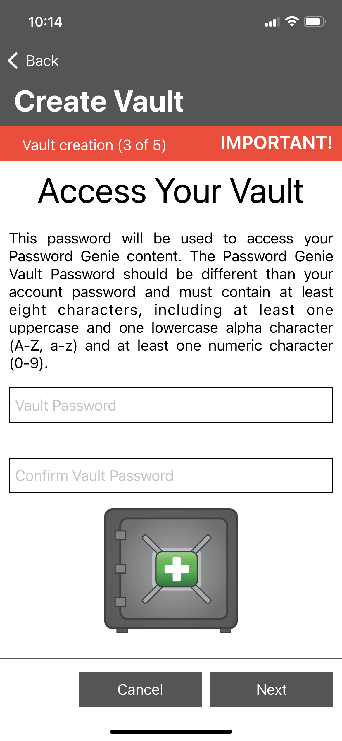 How do I create a Vault after installing (iOS)? - SecurityCoverage